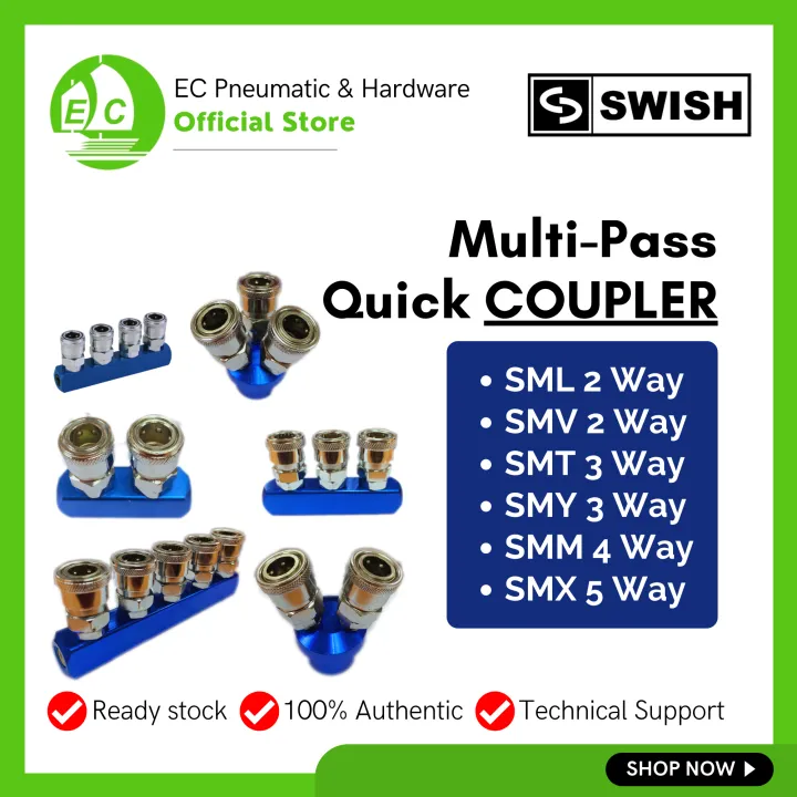 Multi Pass Quick Coupler SWISH SML 2 Way, SMV 2 Way, SMT 3 Way, SMY 3 ...