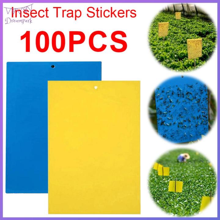 100 Pack Strong Flies Traps Waterproof Bugs Sticky Board Bugs Sticky ...
