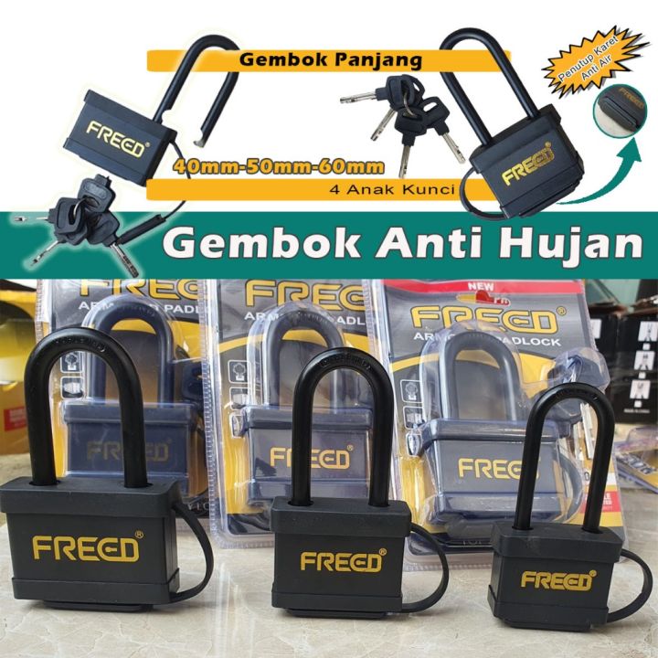 TITIK TIGA Freed Gembok Anti Hujan Gembok Leher Panjang 40mm 50mm 60mm ...