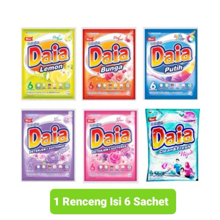 •JEJU• {ISI 6 SACHET} DAIA DETERGENT POWDER 45GR - DETERJEN BUBUK DAIA KEMASAN HEMAT | Lazada ...
