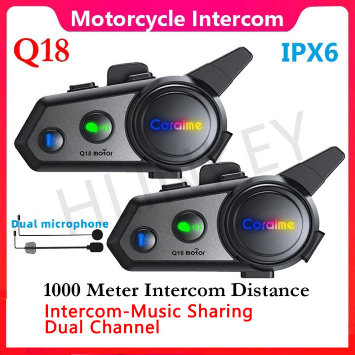 Q18 Motorcycle Helmet Intercom Headset Bluetooth Intercom Music Sharing ...