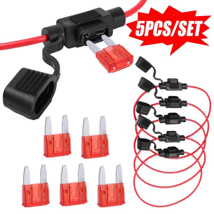 5pcs Car Fuse Socket Set Mini Car Fuse Box Blade Fuse Adapter Splash ...