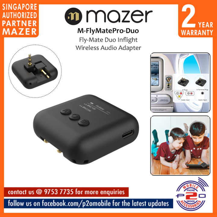 Mazer M-FlyMatePro-Duo Fly-Mate Duo Pro Inflight Wireless Audio Adapter ...