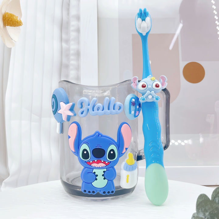 Children Mouthwash Cup Toothbrush Set Cartoon Stitch Children Oral Care ...