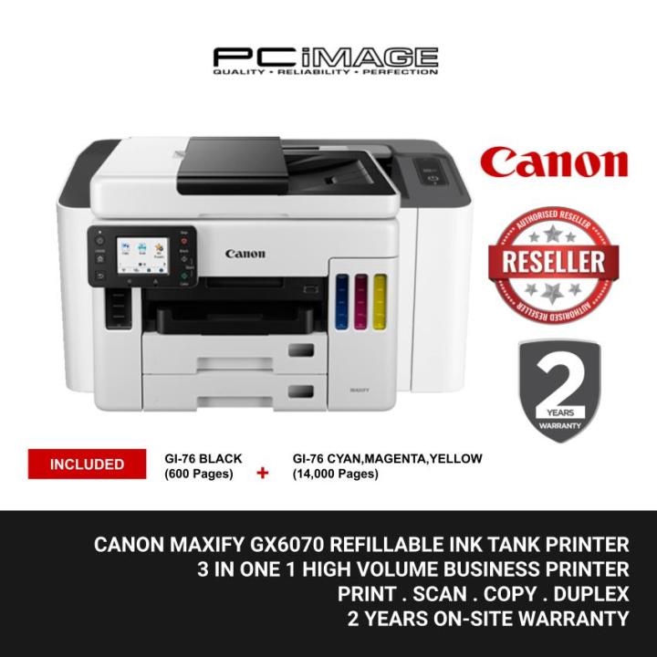 CANON MAXIFY GX6070 EASY REFILLABLE INK TANK, WIRELESS MULTI-FUNCTION ...