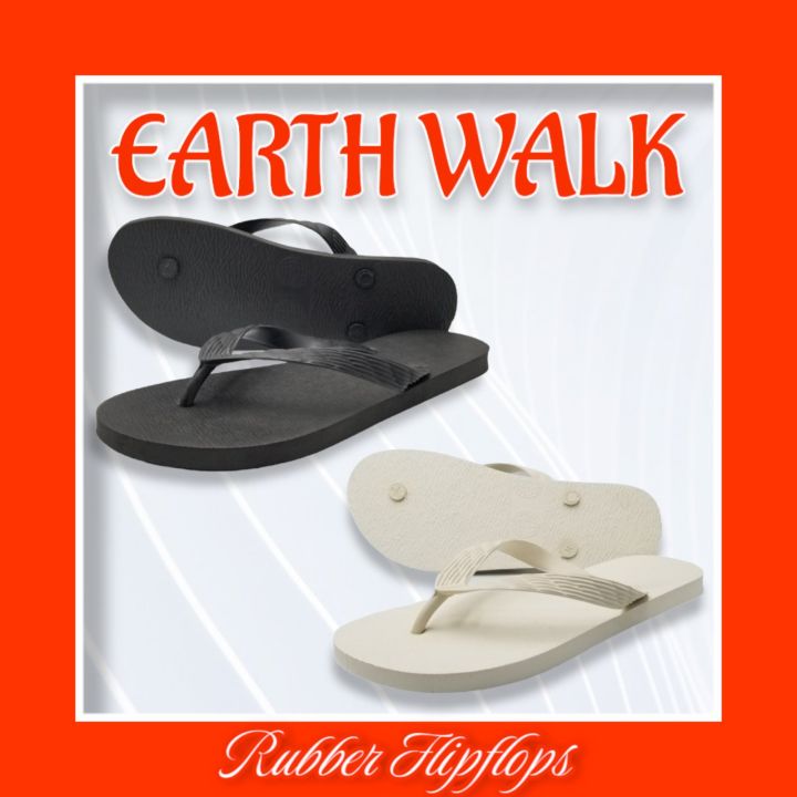 Earth Walk Men's Black and White casual wear rubber flipflops | Lazada PH