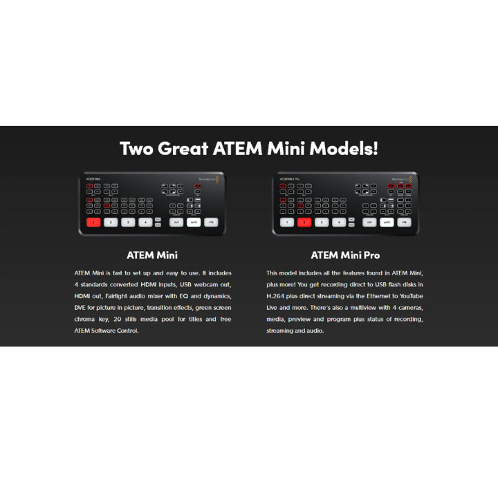 Blackmagic Design ATEM Mini Pro Live Stream Switcher FREE ( CABLE ...