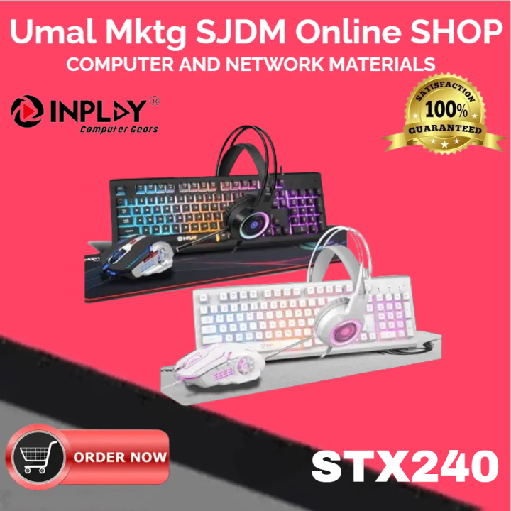INPLAY STX240 4 In 1 Combo Gaming RGB Keyboard And RGB Mouse Set And ...