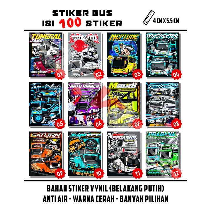 isi 100 stiker bus | tunggal jaya takumi neptune winspector tuan muda ...