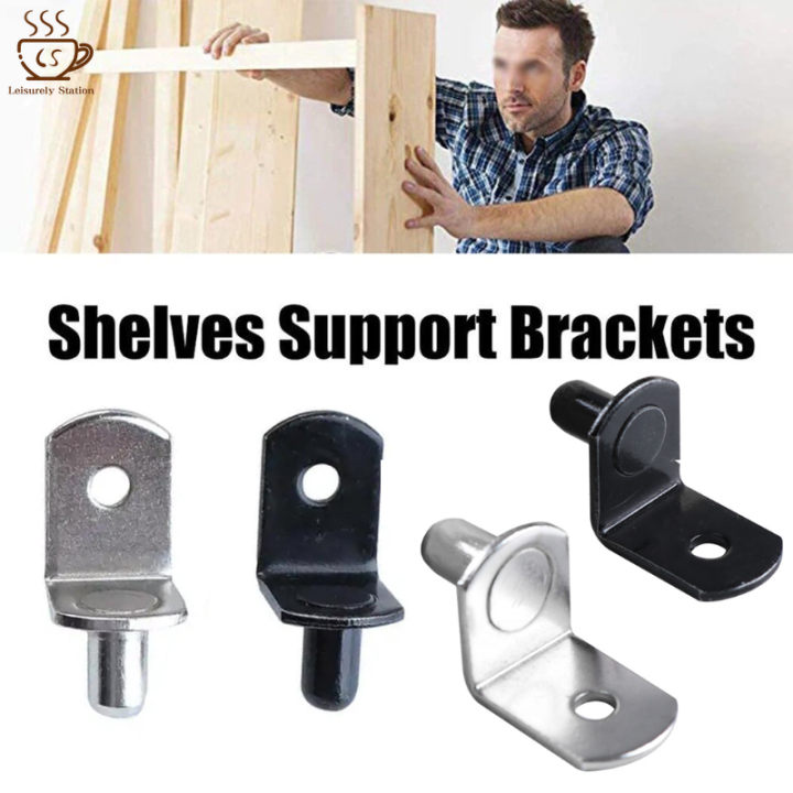4Pcs Shelf Brackets Support Studs Pegs 0.5cm Shaft Diameter Metal ...