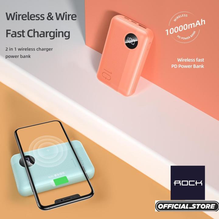 ROCK Power Bank P75 PD Fast Wireless Charging QC 3.0 Fast Charge 18W ...