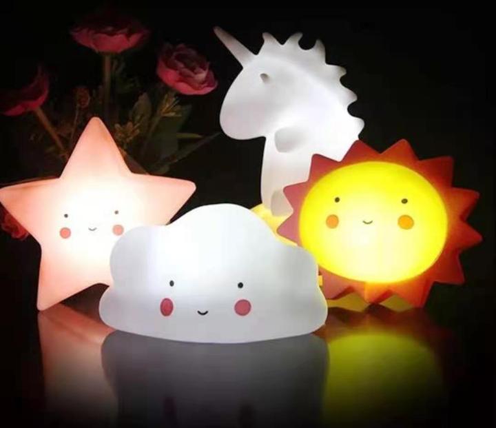 lampu tidur LED unik lucu / lampu hias awan dan matahari / lampu led ...