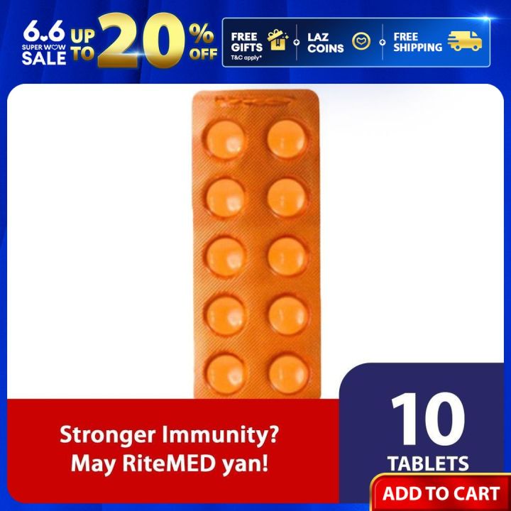 Unilab - RiteMED Ascorbic Acid 500mg 10 Tablets (Vitamin C) | Lazada PH