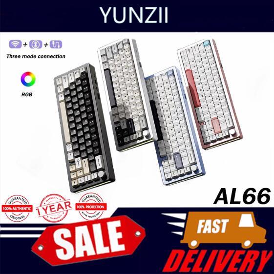 Yunzii AL66 Aluminum Lump RGB Three Mode Gasket Wireless Mechanical ...