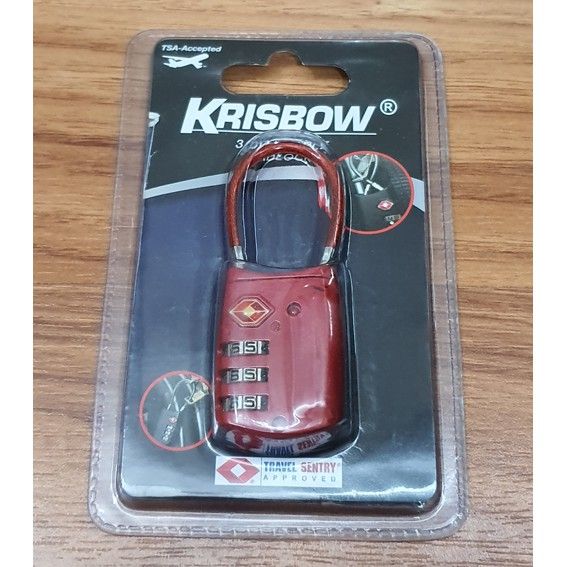 Gembok Koper Krisbow Padlock 3 dial Merah | Lazada Indonesia