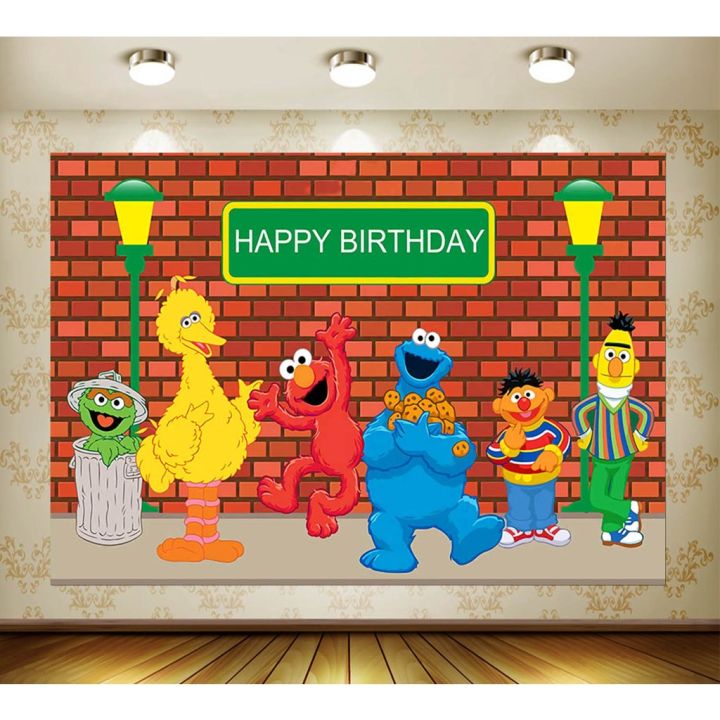 Sesame Street Elmo Cookie Monster Big Bird Bunting Banner Birthday ...