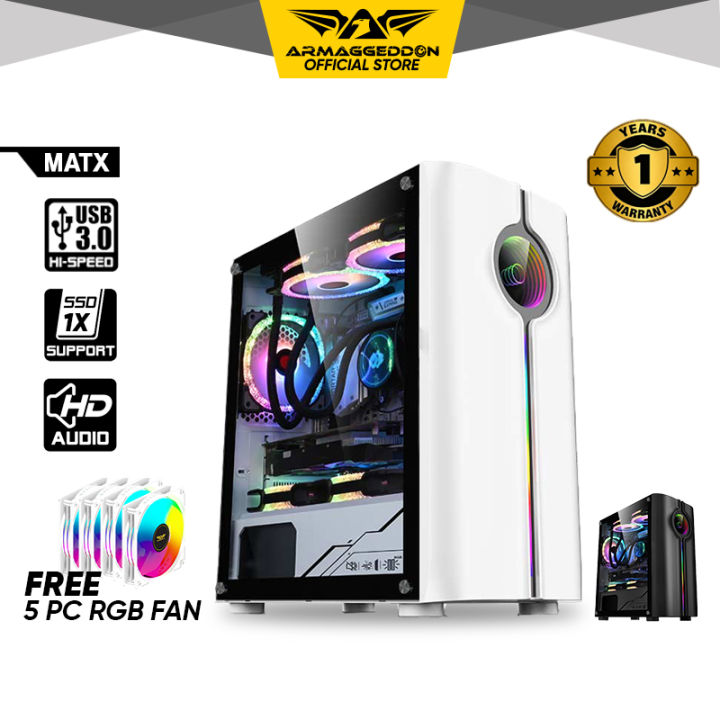 Armaggeddon Tron Holo 3 MATX PC RGB Gaming Case | Holographic Front ...