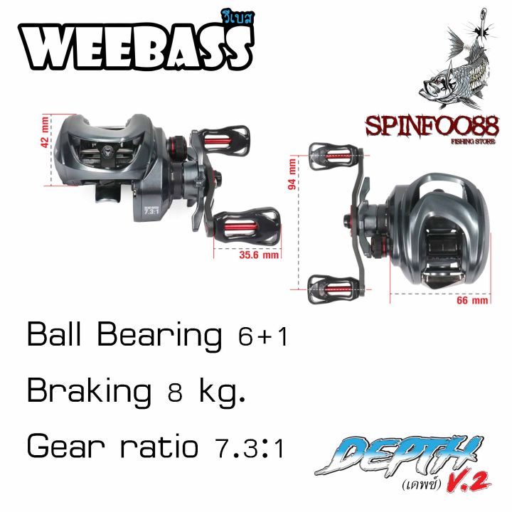 รอกหยดน้ำ Weebass Depth V.2 ตีเหยื่อปลอม มือ 1 มีประกัน รอกสำหรับตีเหยื่อปลอม | Lazada.co.th