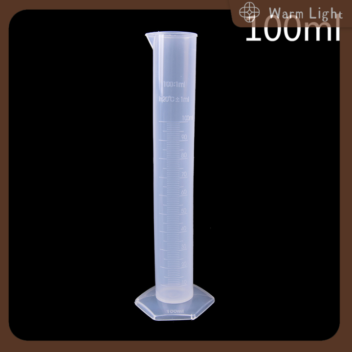 Warm Light 10/25/50/100/250ml Plastic measure cylinder Laboratory Test ...