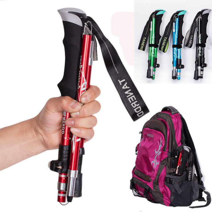 2 Sizes EVA Handle Outdoor Aluminum Foldable Walking Sticks Telescopic ...