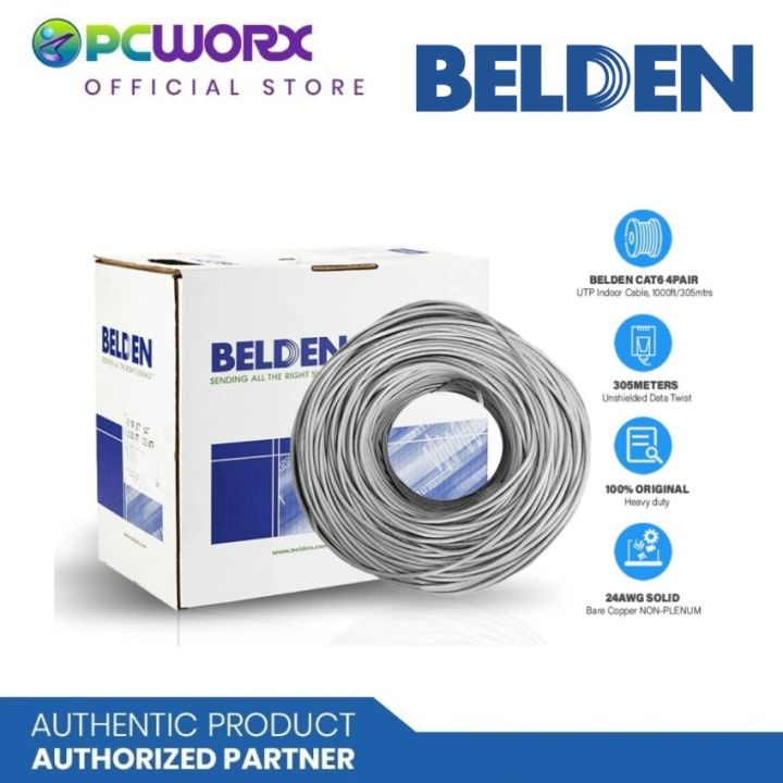 Belden Cat6 UTP Cable Indoor PN: 7814A 305 meters Gray and Blue | Lazada PH