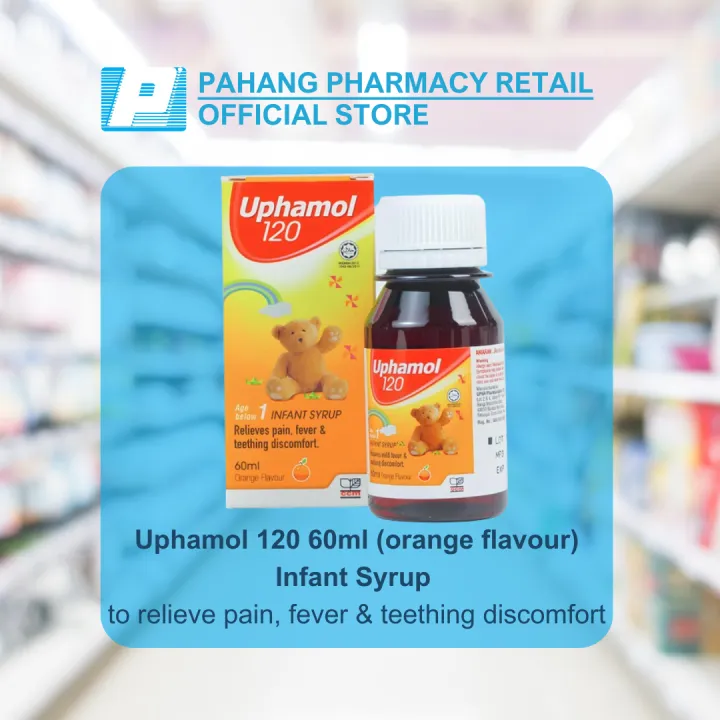 Uphamol 120 60ml (orange flavour) Infant Syrup to relieve pain, fever ...