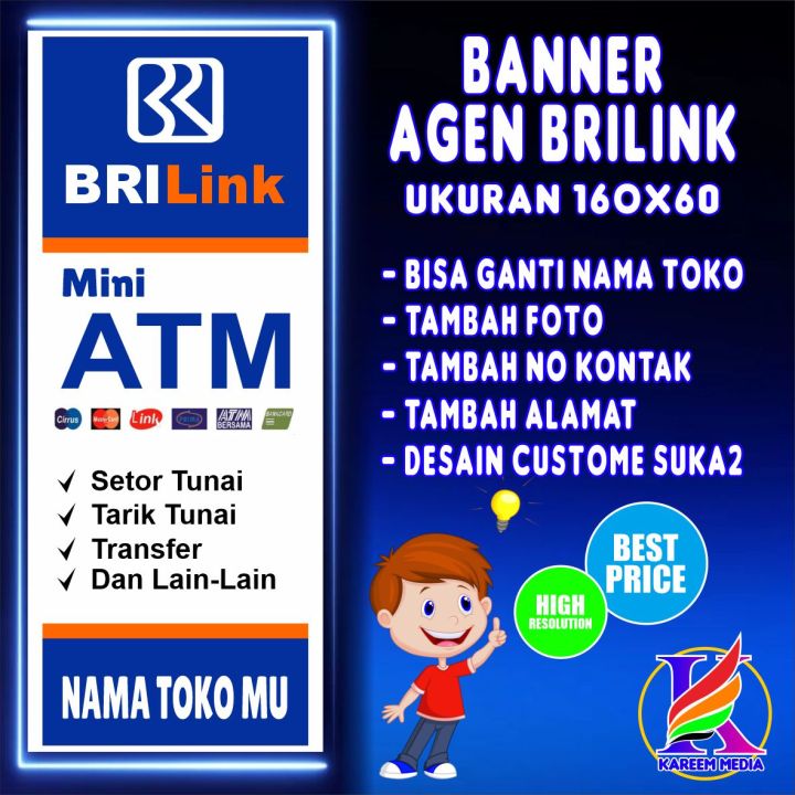 Spanduk Banner Backdrop Agen BRIlink/ Banner Agen BRIlink/ Spanduk Agen ...