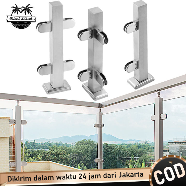 Tiang Railing Kaca Railing Tangga Stainless 304 Topless Doff Braket ...