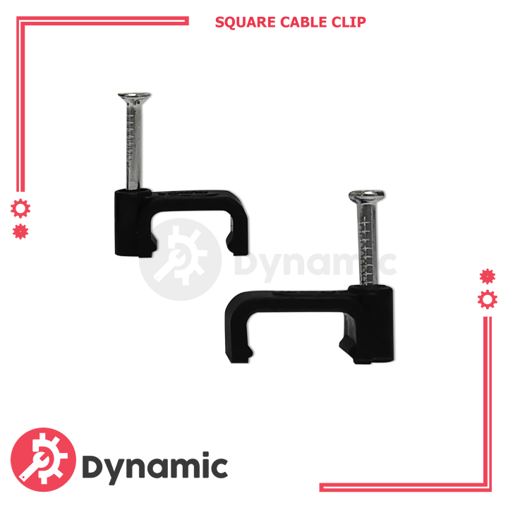 Dynamic PVC Square Cable Wire Clip 12mm Black Cable Clamp Wire ...