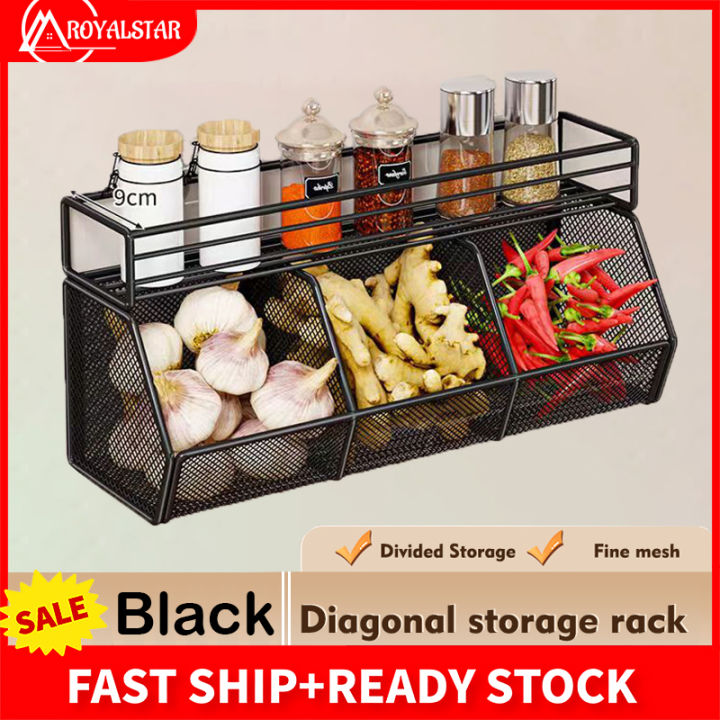 Royalstar Wall Mounted Kitchen Hanging Rack Spice Seasoning Storage ...