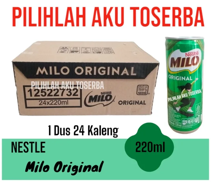 Susu Milo Kaleng Coklat ACTIVE GO ORIGINAL - 220 ml (1 dus isi 24 ... Susu Milo Kaleng Coklat ACTIVE GO ORIGINAL - 220 ml (1 dus isi 24 ...