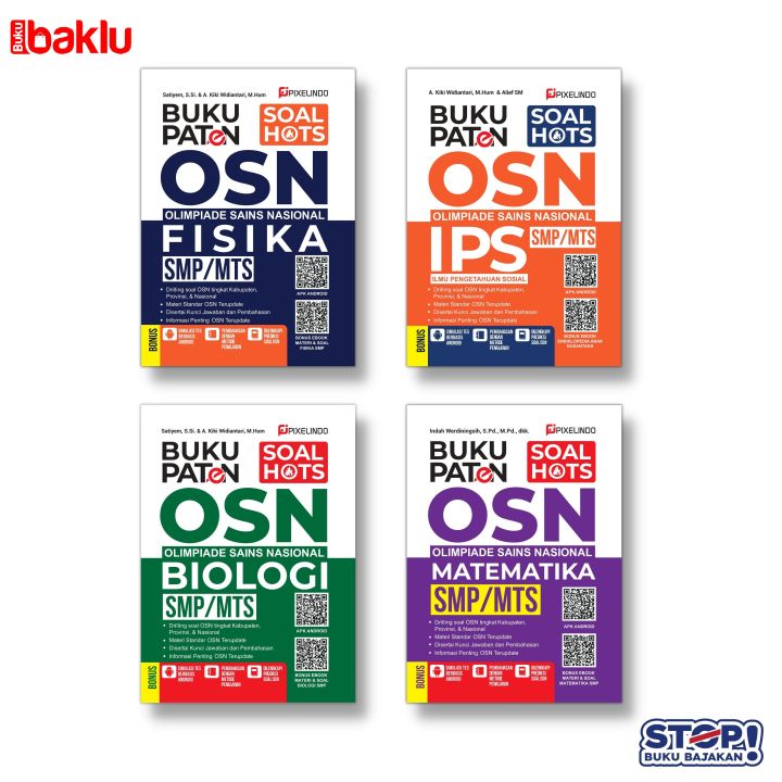 BUKU PATEN OLIMPIADE SAINS NASIONAL SMP/MTS MATEMATIKA, FISIKA, BIOLOGI DAN IPS (DENGAN PREDIKSI ...