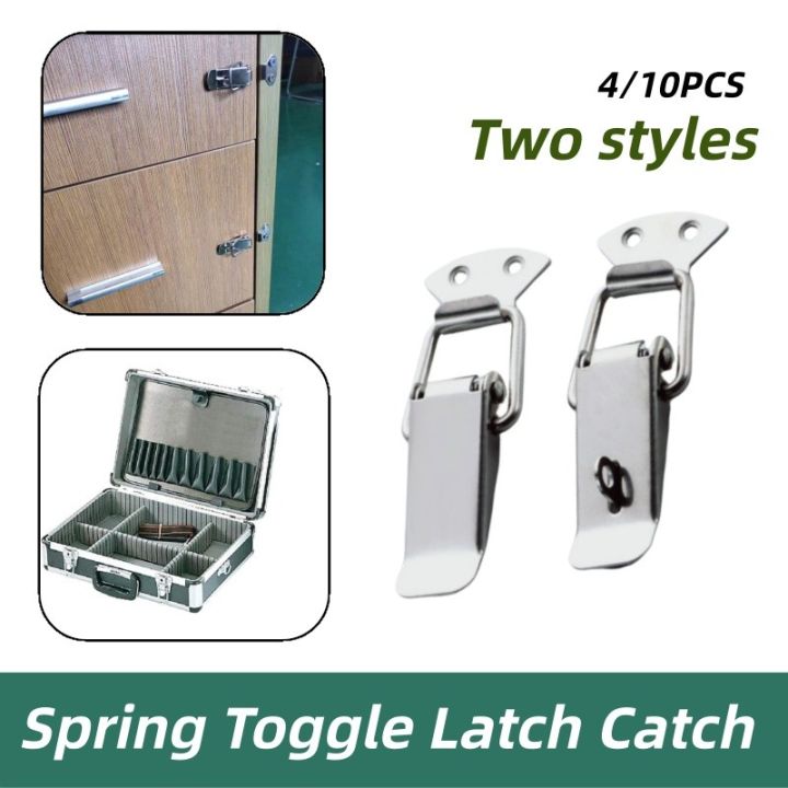 4/10pcs Stainless Steel Silver Latch Catch Clamp Clip Spring Lock For ...