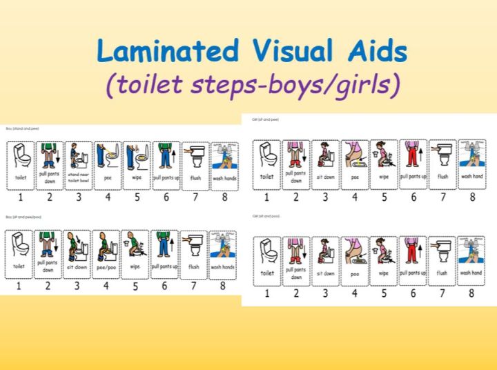 Toilet Steps Visual Aids Laminated Handmade Card | Lazada