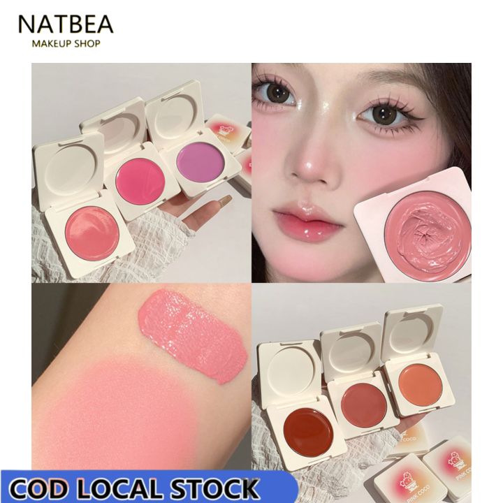 NATBEA Matte Cheek Blush Cream Waterproof Sweatproof Non-Fade Blush ...