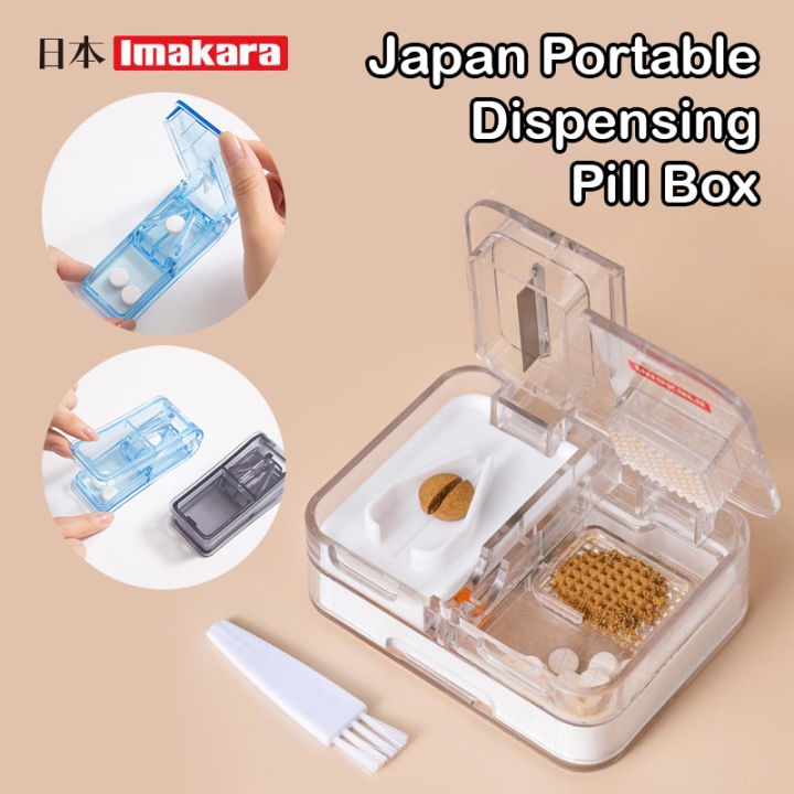 Japan Imakara Portable Dispensing Pill Box Mini Small Sealed Medicine ...
