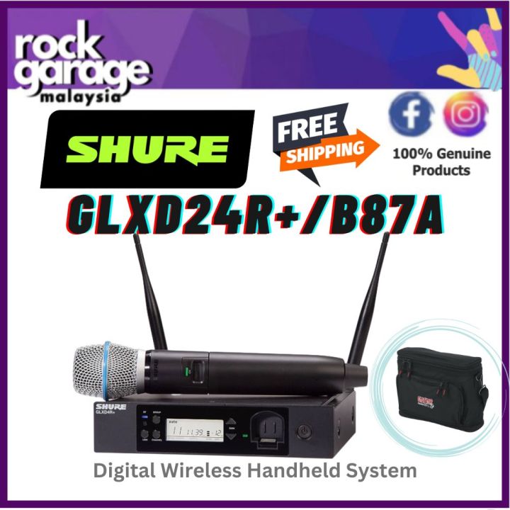 Shure GLXD24R+/B87A Digital Wireless Handheld Microphones System With Beta 87A Capsule ( GLXD24R ...