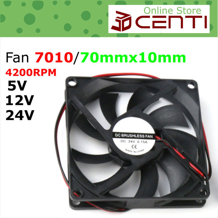 Kipas Fan DC 7010 7cm 70mm 5 12 24 v 5v 12v 24v high rpm blower turbo | Lazada Indonesia