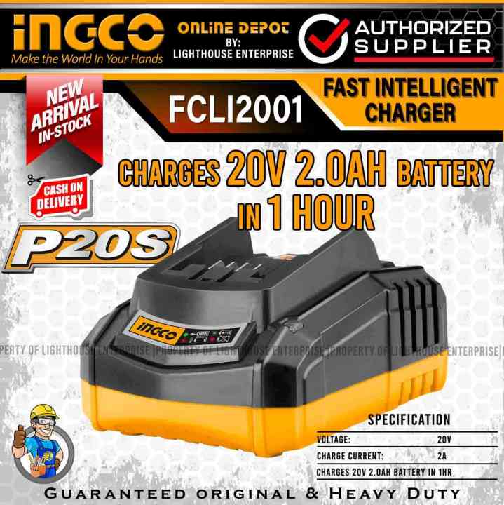 INGCO 20V 2A Fast Intelligent Charger (FCLI2001) LIGHTHOUSE ENTERPRISE ...