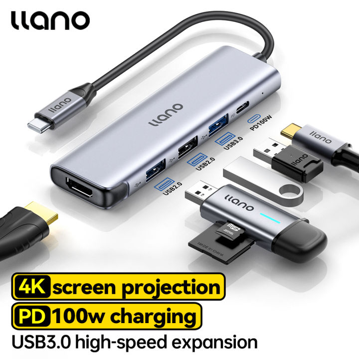 Llano 4K Hub typec to hdmi Extension dock 2.0 HD Display Docking ...
