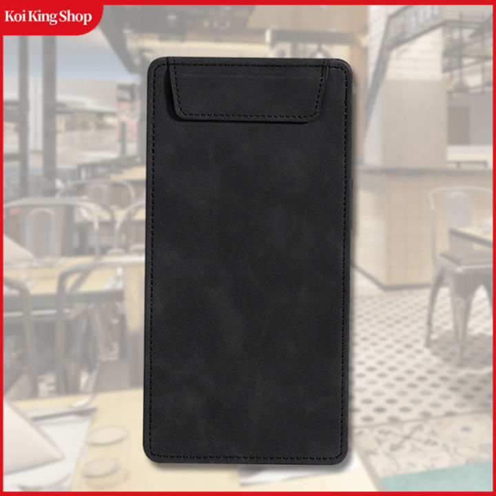 Magnetic Leather Cash Bill Holder Menu Signature Pad Receipt Holder ...