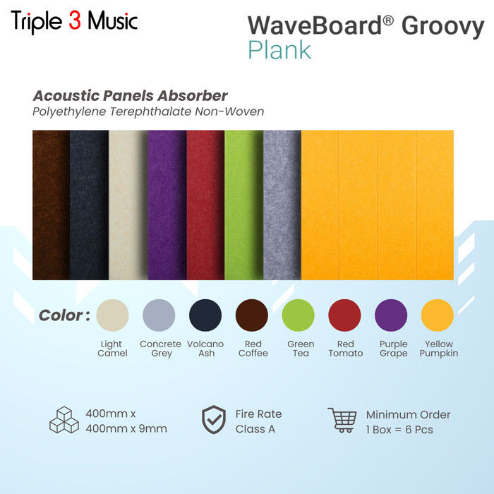 Akustik panel WaveBoard Groovy Plank Busa peredam tempel Home studio ...
