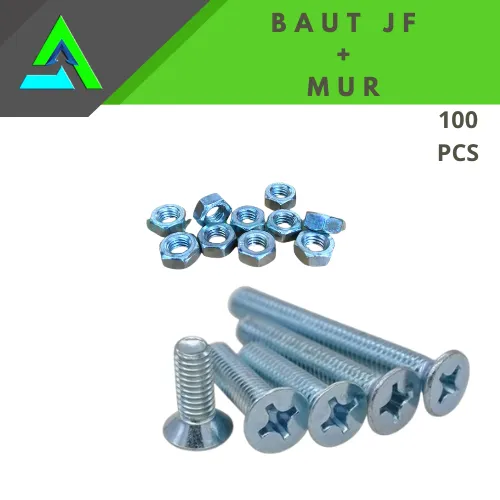 BAUT JF + MUR ( PUTIH ) M8 X 20 PAKET 100 PCS | Lazada Indonesia