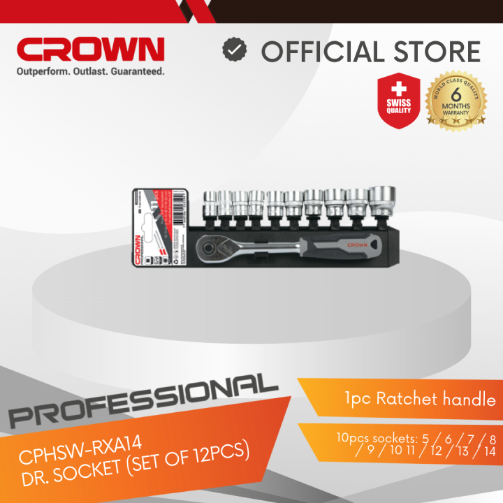 CROWN 11pcs. Socket Set CPHSW-RXA14 | Lazada PH