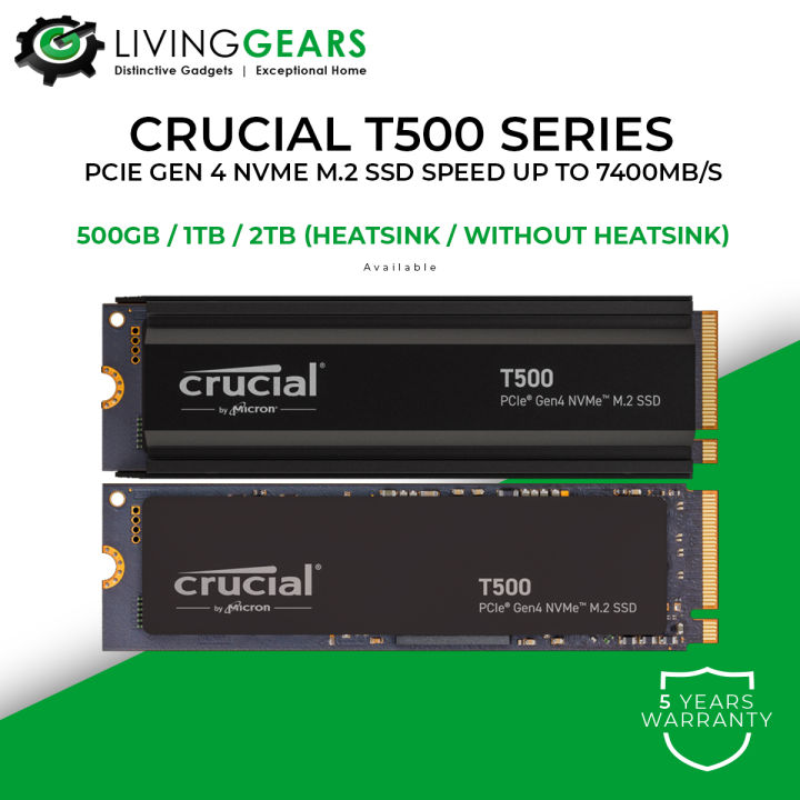 Crucial T500 SERIES M.2 PCIE NVME GEN5 SSD PC Desktop & Notebook ( 1TB / 2TB / 4TB ) | Lazada