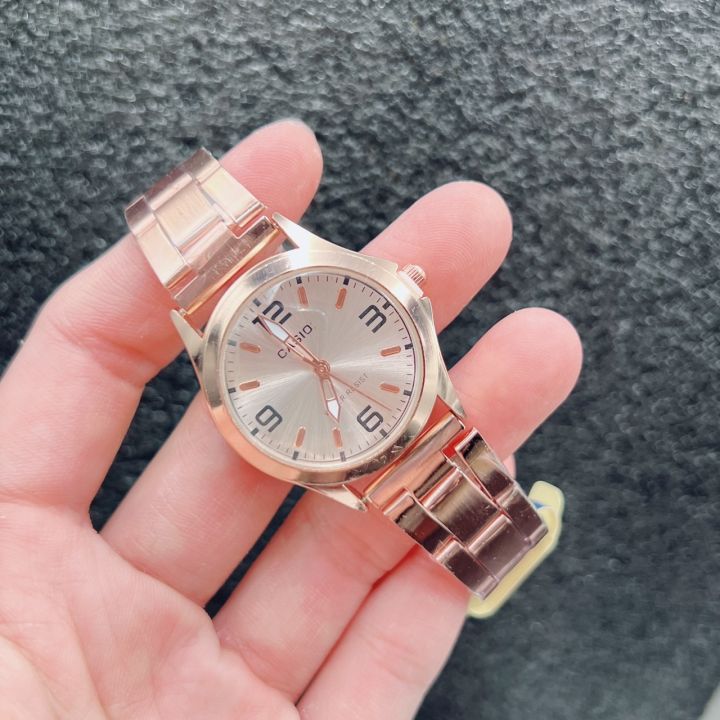 Watchtime นาฬิกาข้อมือคาสิโอ้ สายเลทสีพริ้งโกล ขนาด32mm. ฟรีกล่องแถม ...