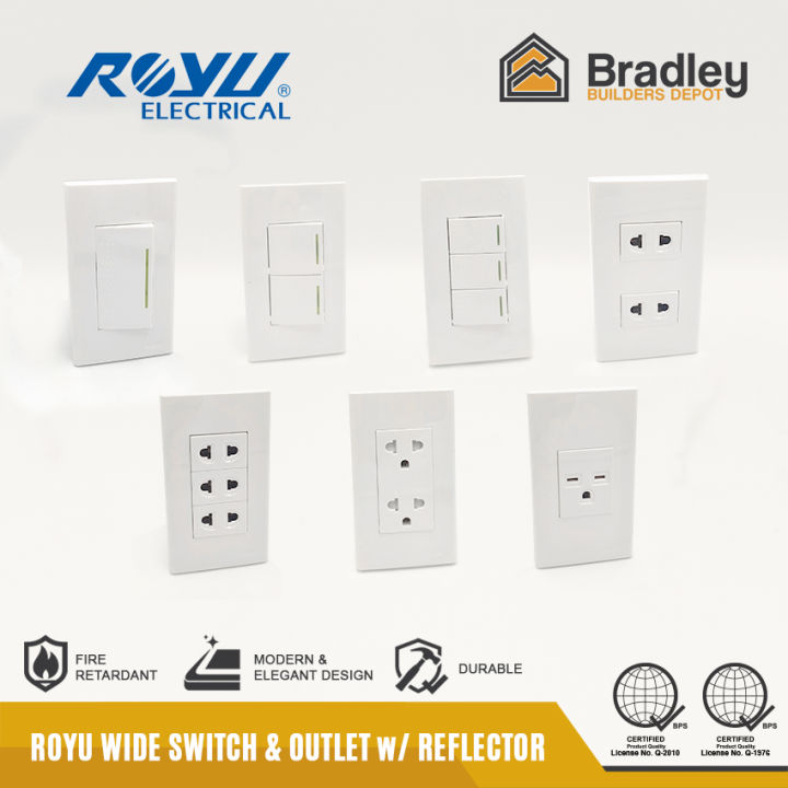 Royu Modern Switch and Outlet Set w/ Reflector(Wide Series) | Lazada PH