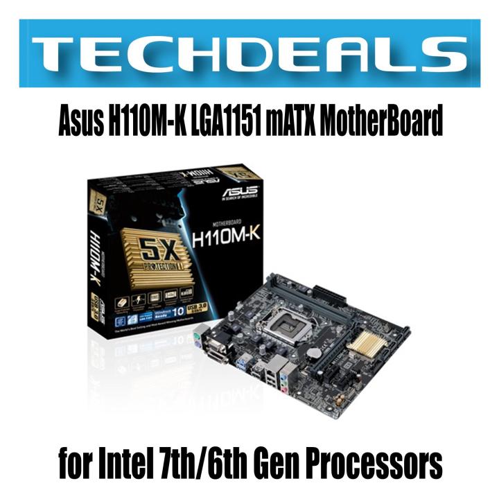Asus H110M-K LGA1151 mATX MotherBoard for Intel 7th/6th Gen Processors ...