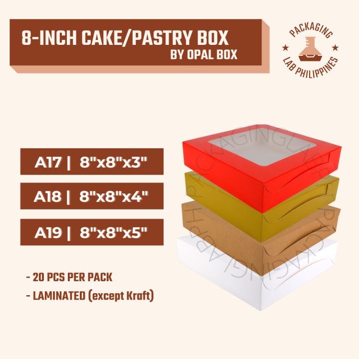 [20pcs] 8 inch Cake Box/ Pastry Box with Window Laminated by Opal Box ...
