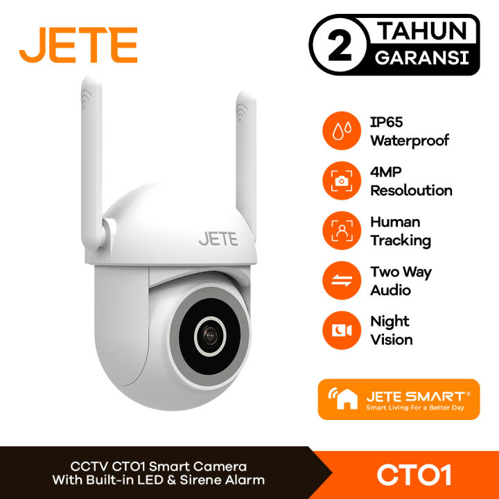Ip Cam CCTV Outdoor 4mp JETE CTO1 Smart Camera AI Detection Clear Night ...